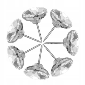 Set 20 x pioneze tapiterie, Metal/Cristal, Model diament, 20 mm ...