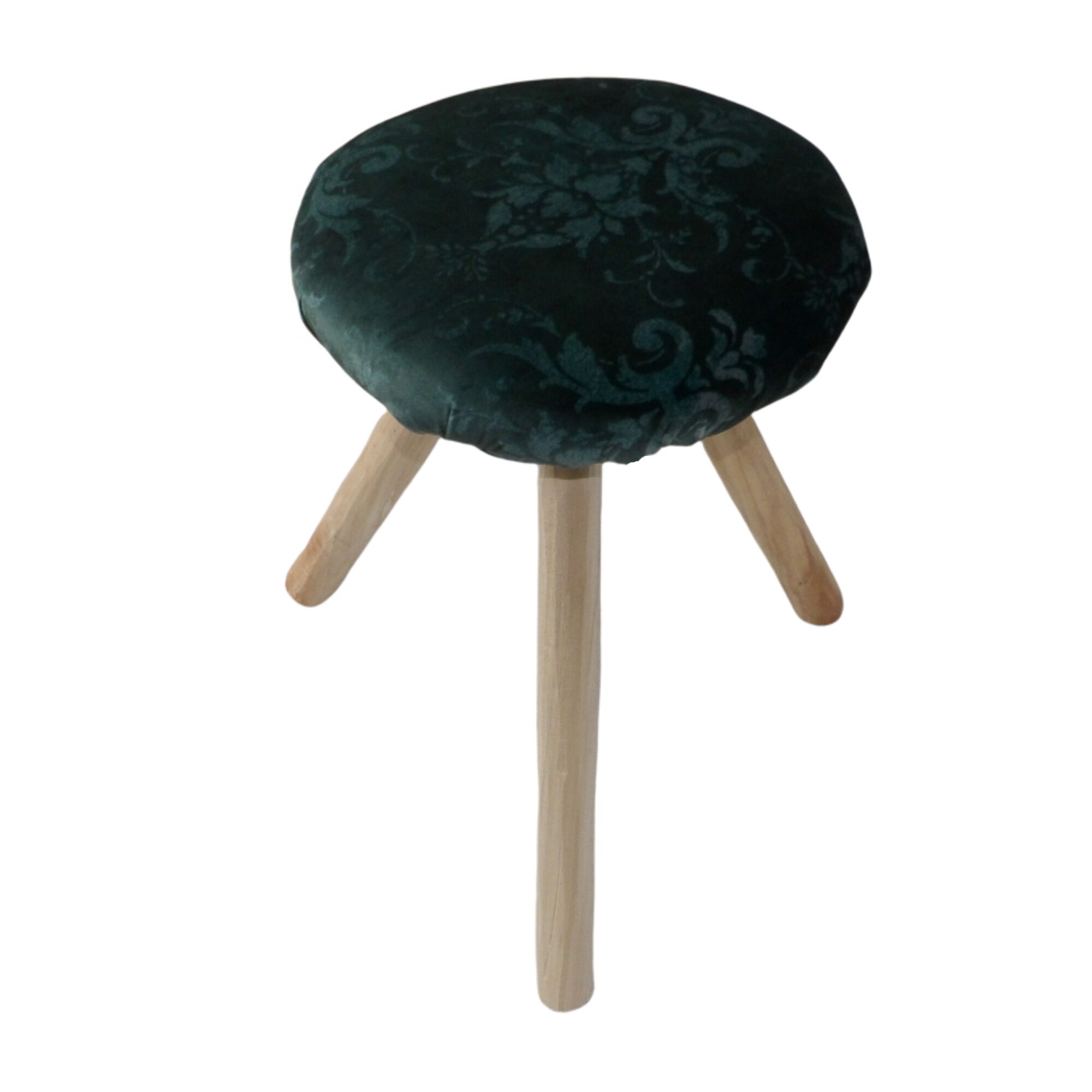 Scaun lemn masiv rustic tapitat cu catifea glamour verde inchis - eMAG.ro