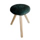 Scaun lemn masiv rustic tapitat cu catifea glamour verde inchis - eMAG.ro