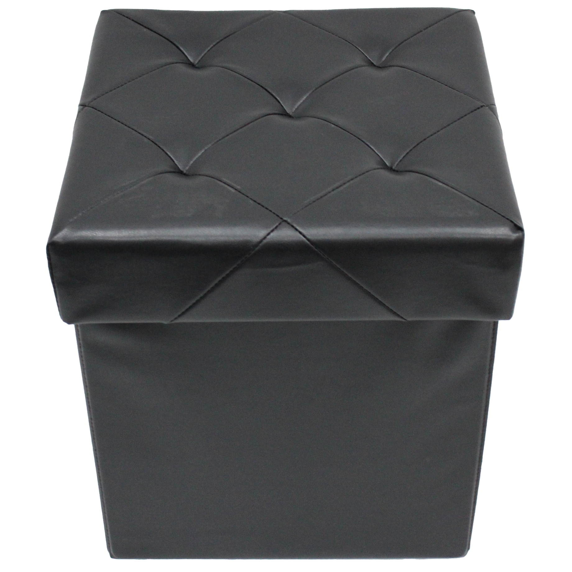 Taburet pliabil cu spatiu de depozitare, 38x38x38 cm, TB101/Negru - eMAG.ro