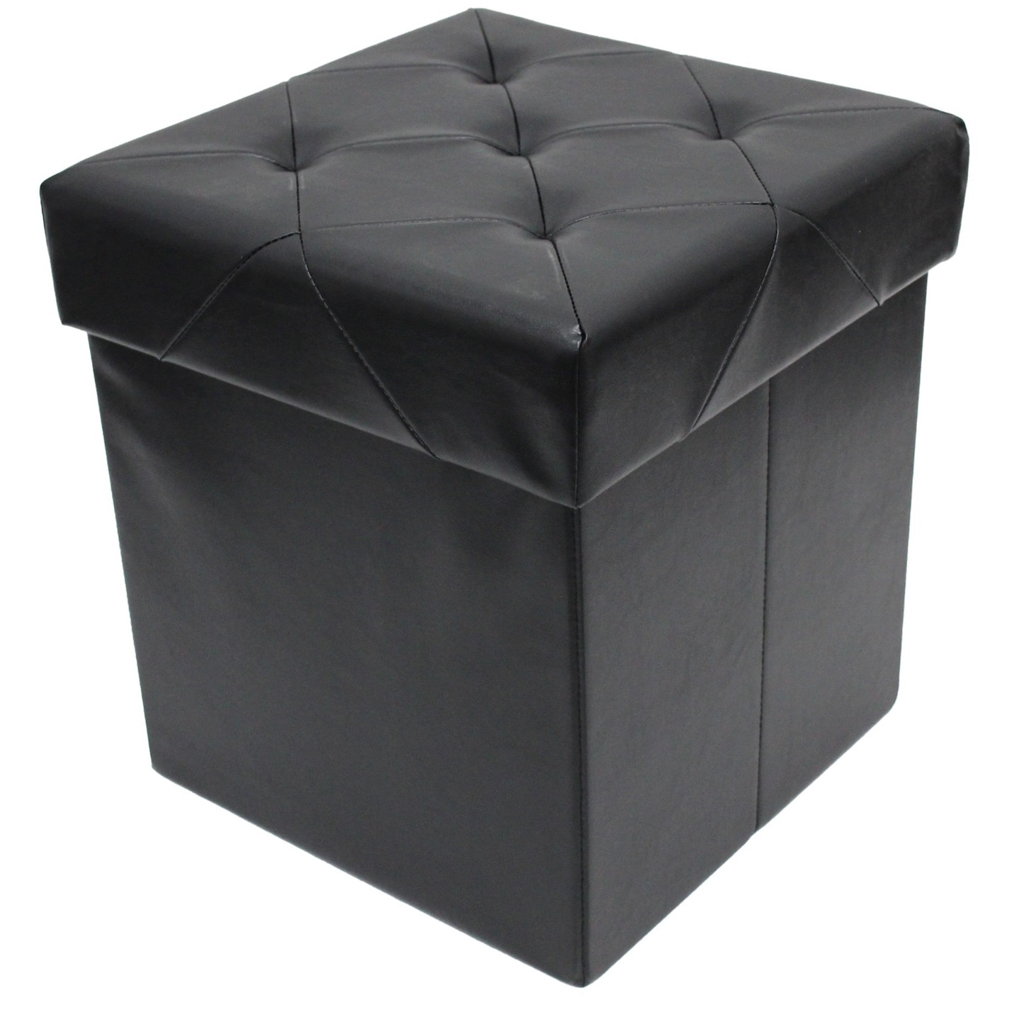 Taburet pliabil cu spatiu de depozitare, 38x38x38 cm, TB101/Negru - eMAG.ro