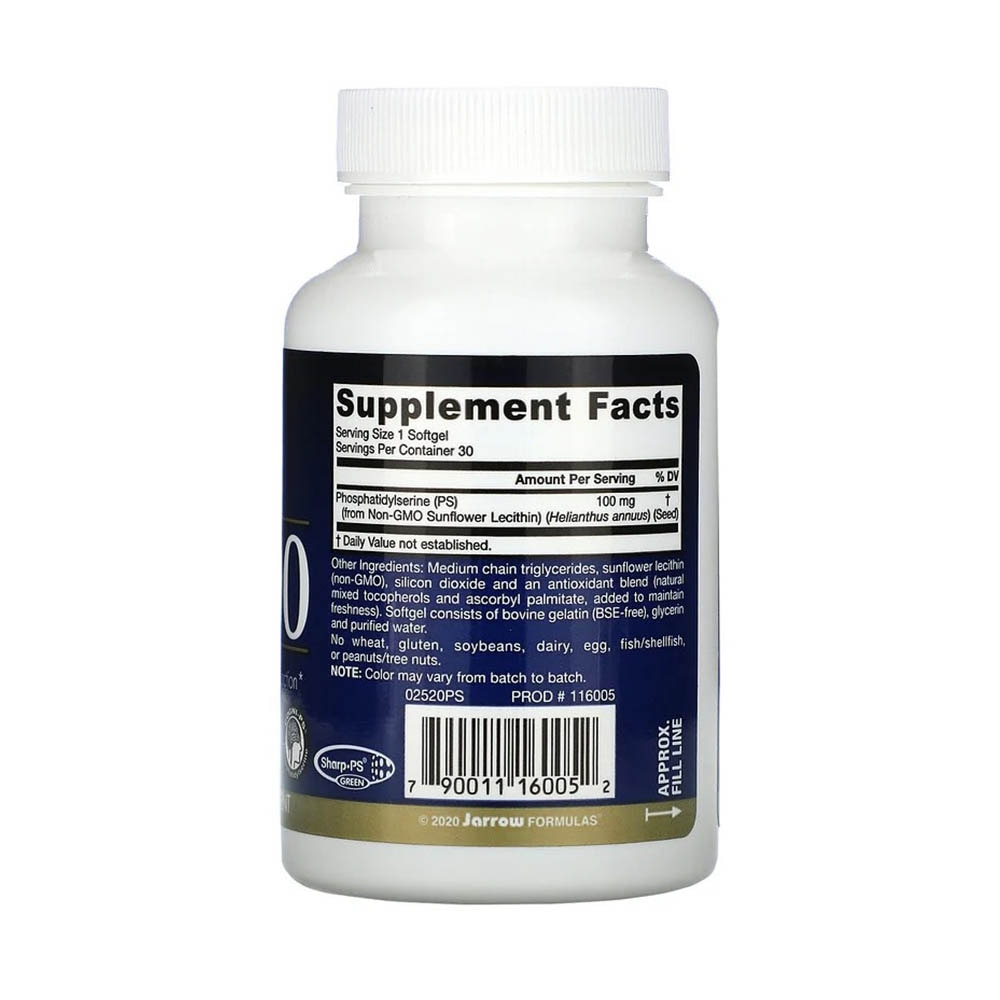 PS 100 (Fosfatidilserina), 100 mg, Jarrow Formulas, 30 softgels - eMAG.ro