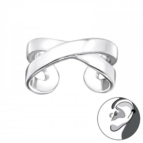 Cercel ear cuff Infinity din argint 925, model pentru ureche, argintiu ...