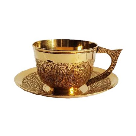 Ceasca cu Farfurie Dafi, Alama, 120 ml, Treasure - eMAG.ro