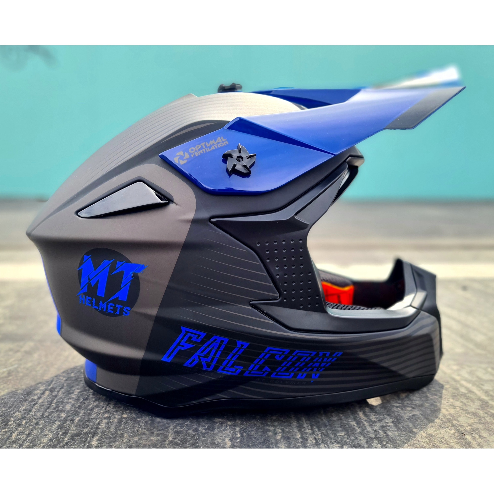 Casca enduro/atv MT Helmet Falcon System Matt Blue, M - eMAG.ro
