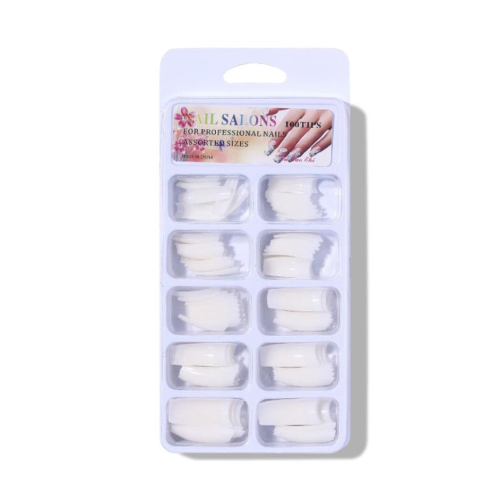 Set 100 tipsuri unghii, ABS, Alb - eMAG.ro