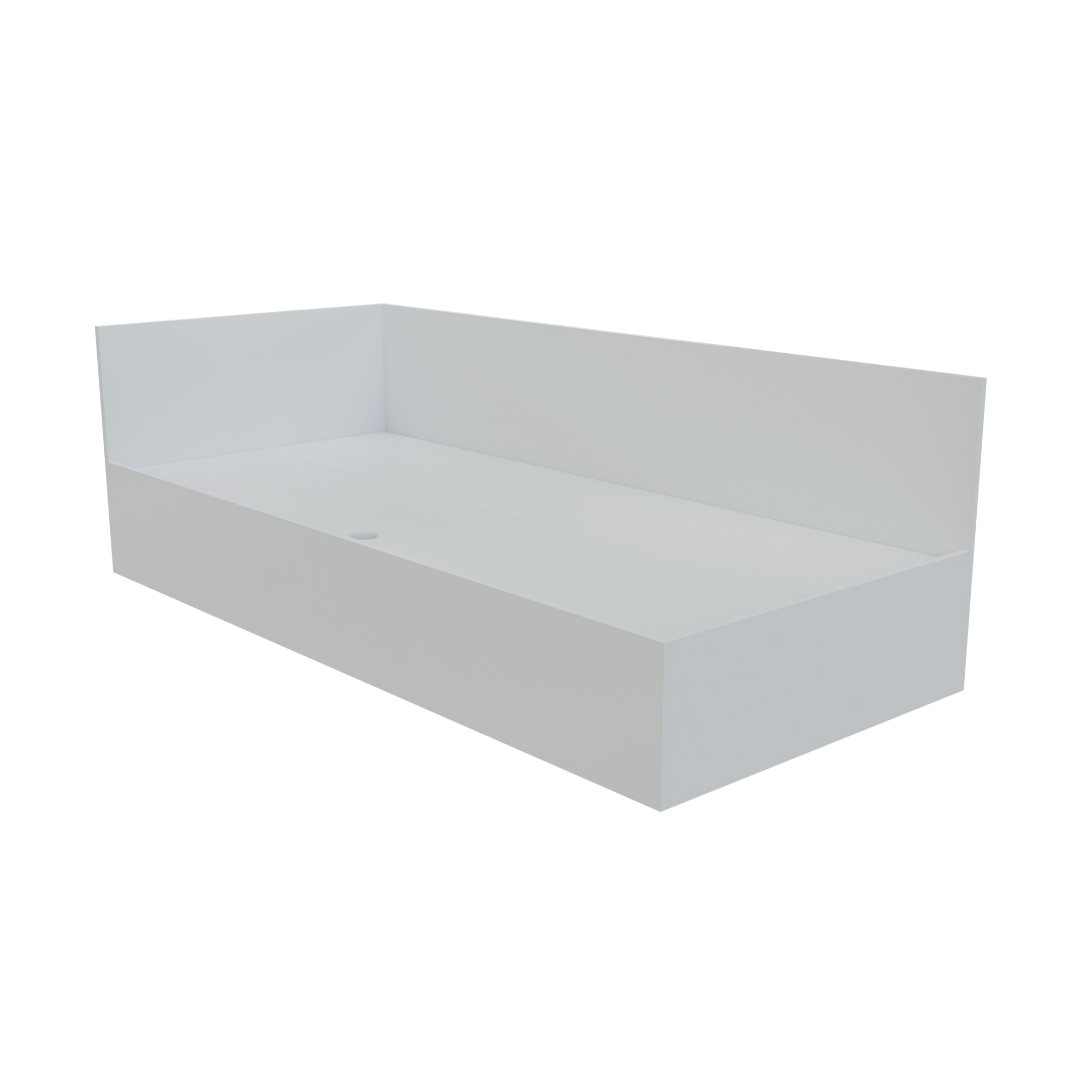 Pat de colt dreapta Mobiref, 200 X 90 X 65 cm, PAL Alb 18 mm - eMAG.ro