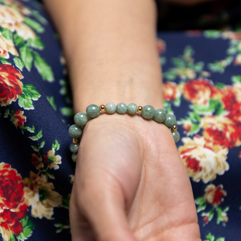 Bratara cristale, Ezera, realizata manual din Jad Verde pentru femei ...