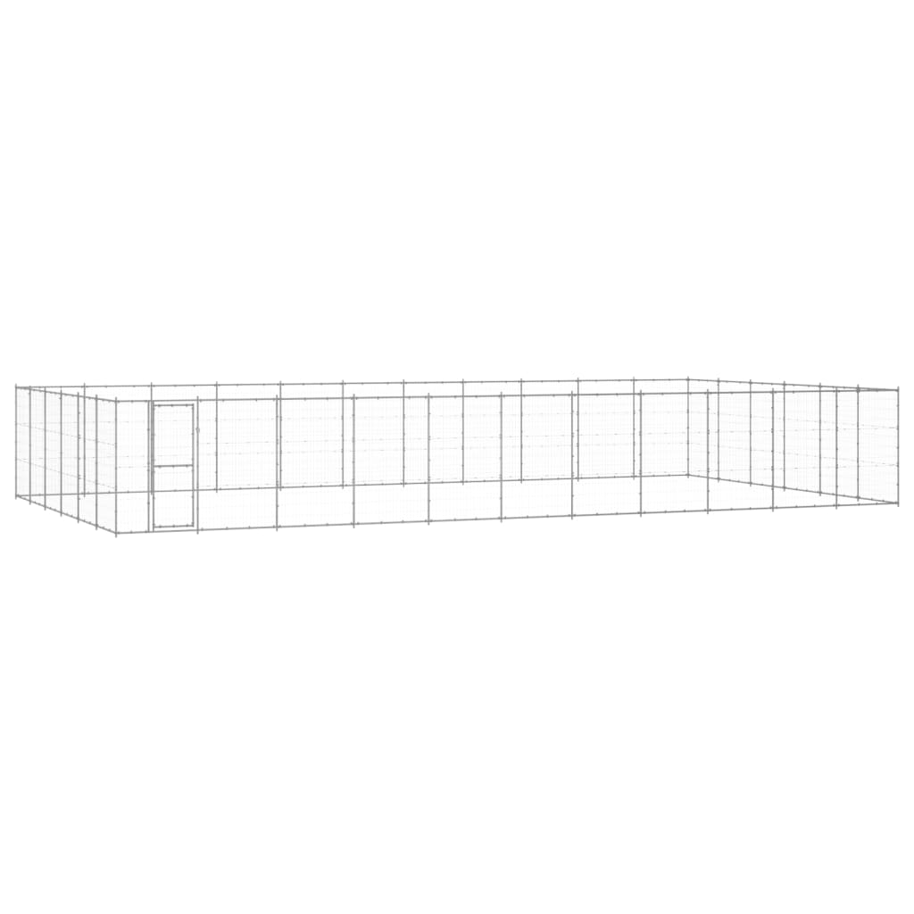 Padoc pentru caini de exterior, 79,86 m², otel galvanizat, Robust si ...