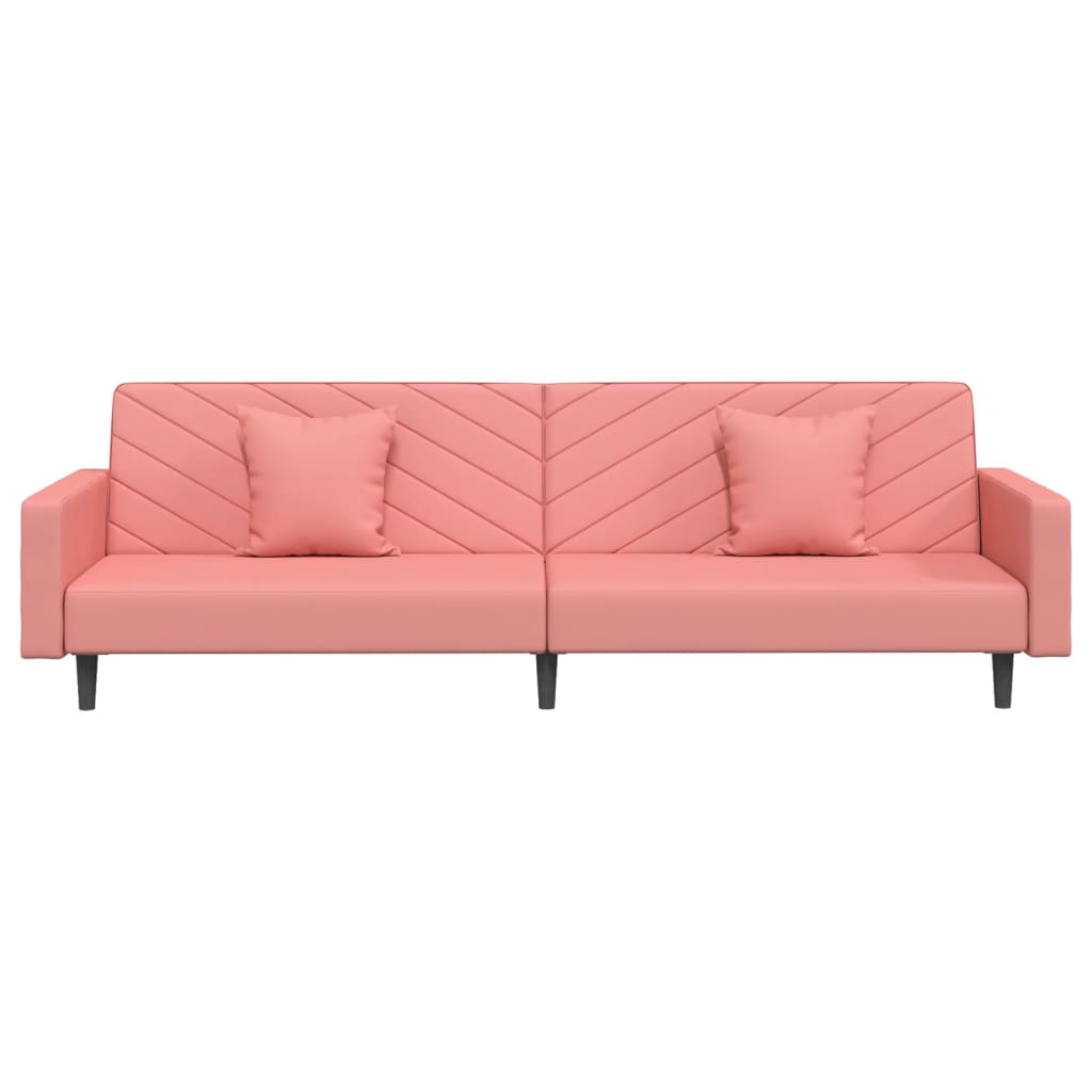 Canapea extensibila,2 persoane, cu 2 locuri,220x84,5x69 cm, roz, 2 ...