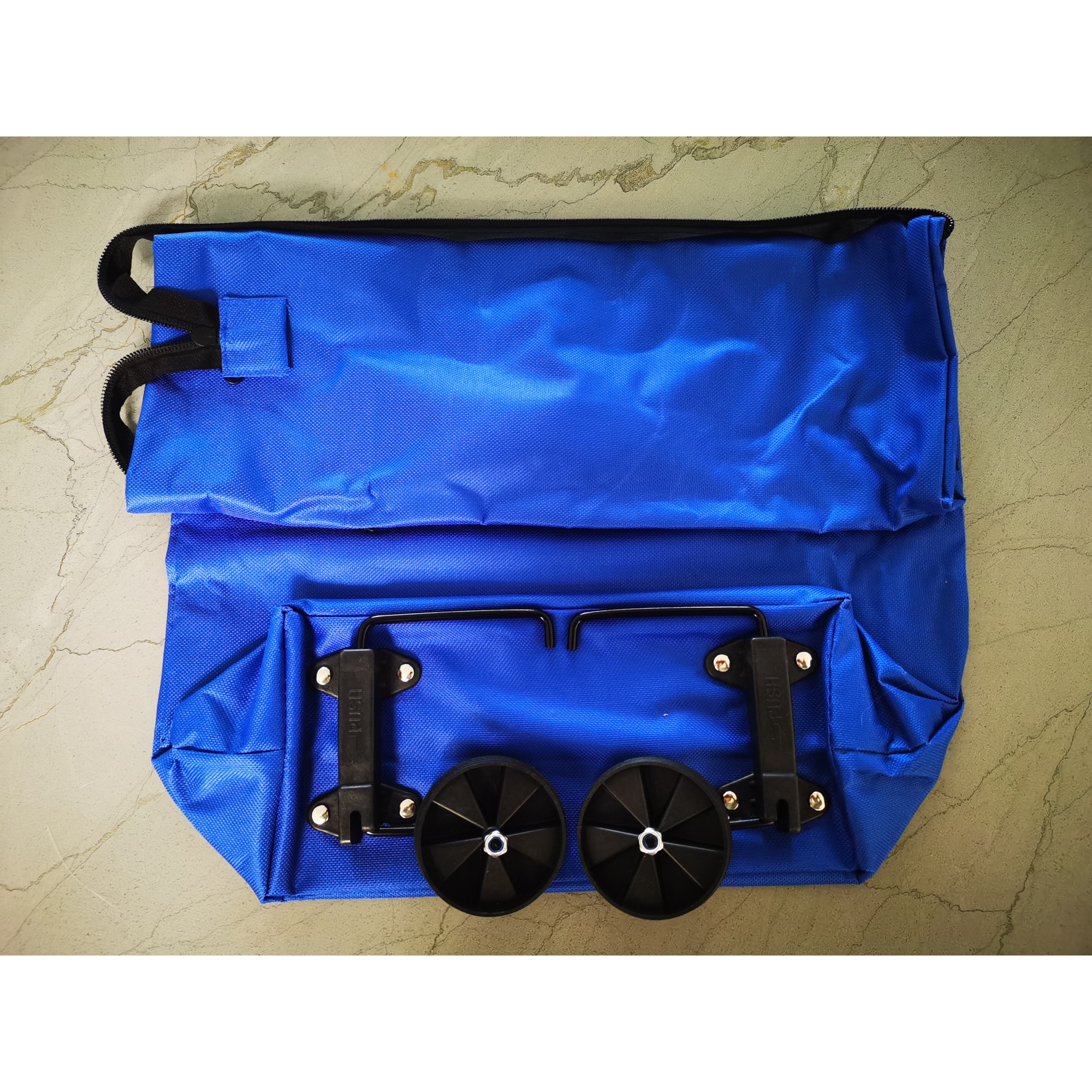 Carucior 2 in 1 pentru cumparaturi, Pliabil, Albastru - eMAG.ro