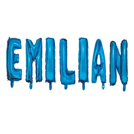 Комплект балони Emilian Name, син, 40 см - eMAG.bg