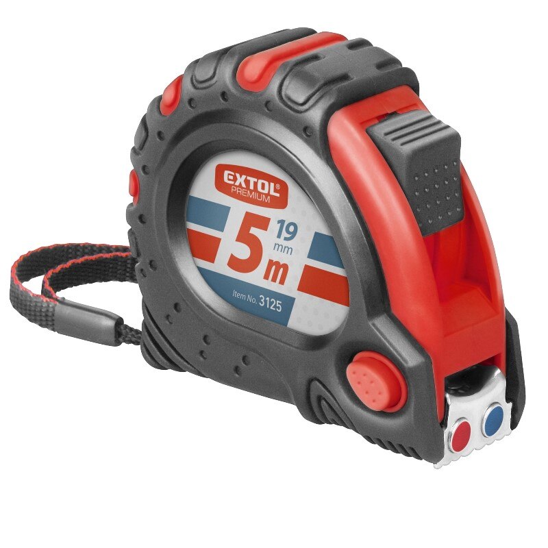 Ruleta de masurare 5m, Extol, latime banda 19 mm, magnetizata, EC-II ...