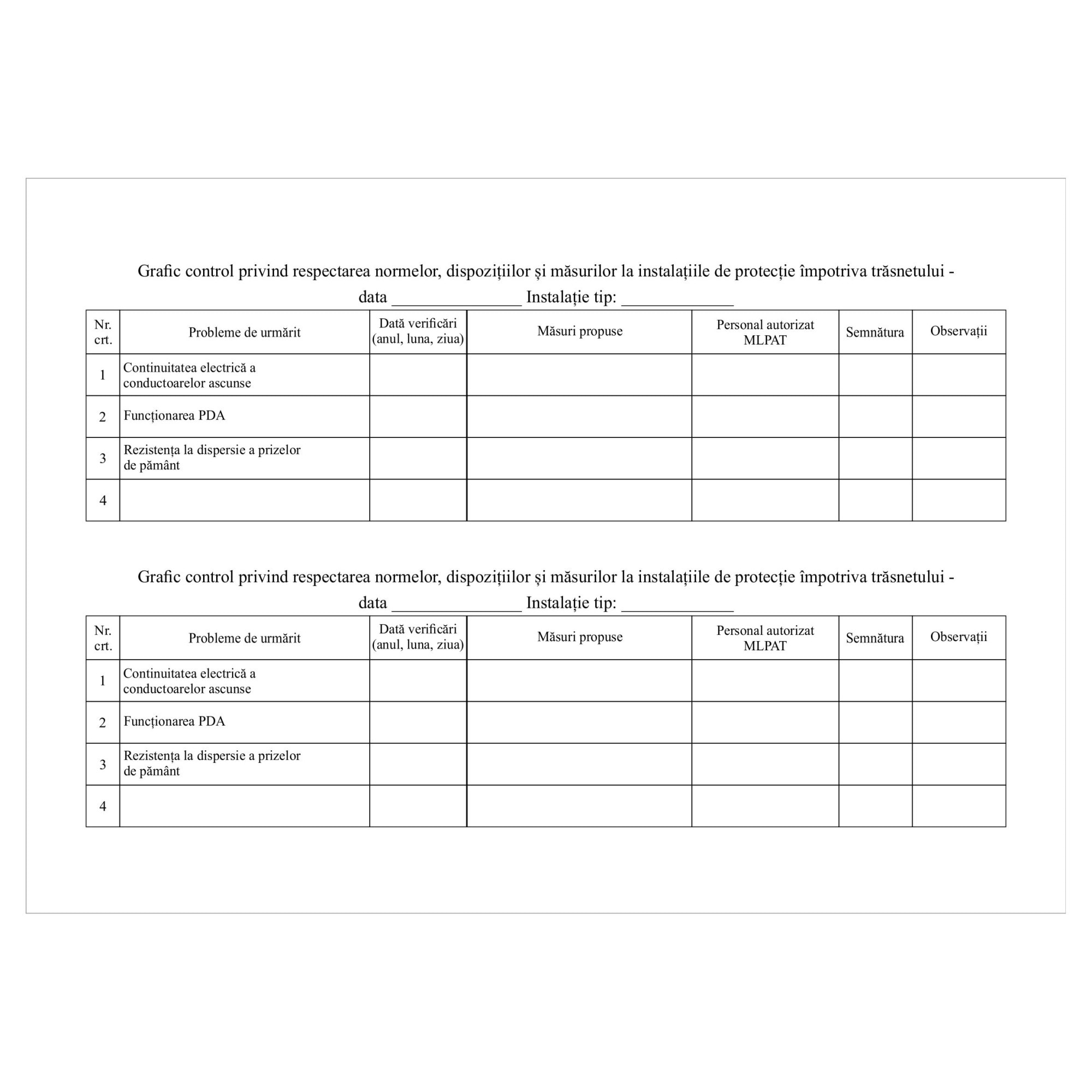 Registrul de verificare pentru instalatiile de detectare, semnalizare ...