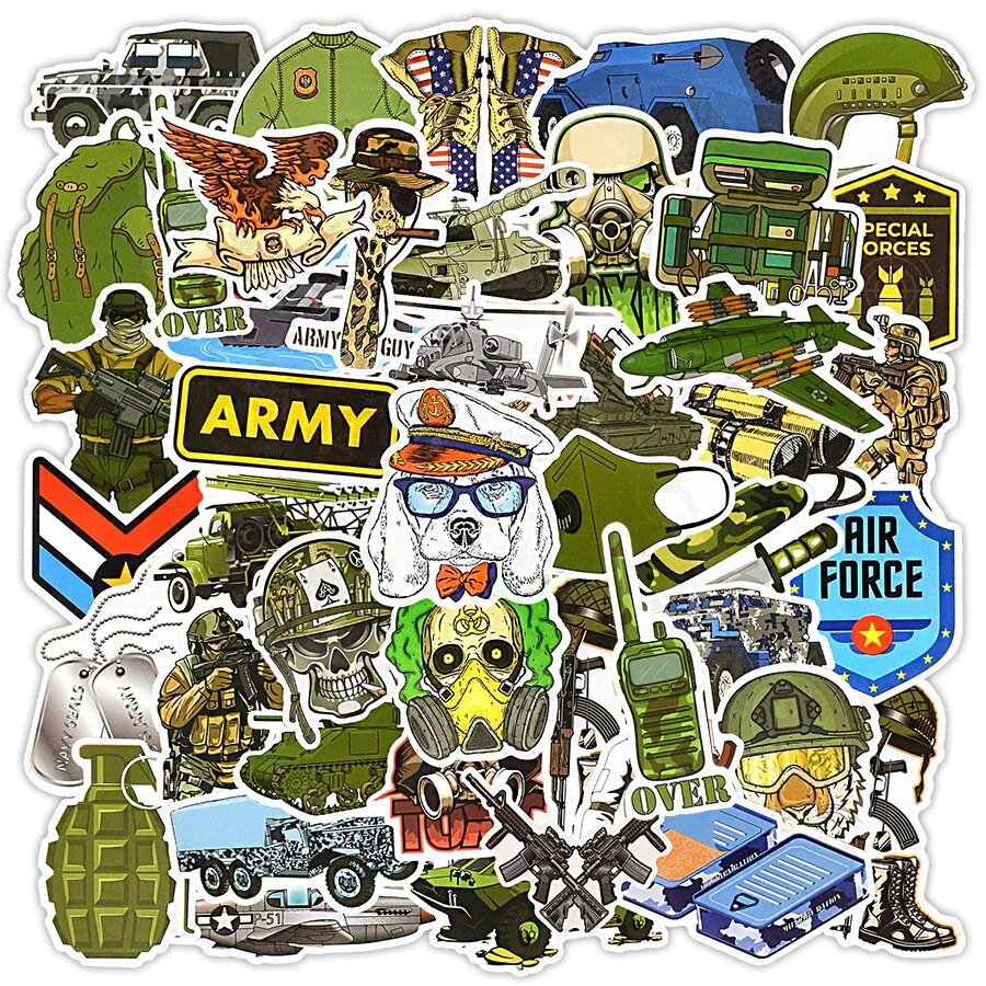 Set Stickere 50 bucati Waterproof Military, US Army, Air Force pentru ...