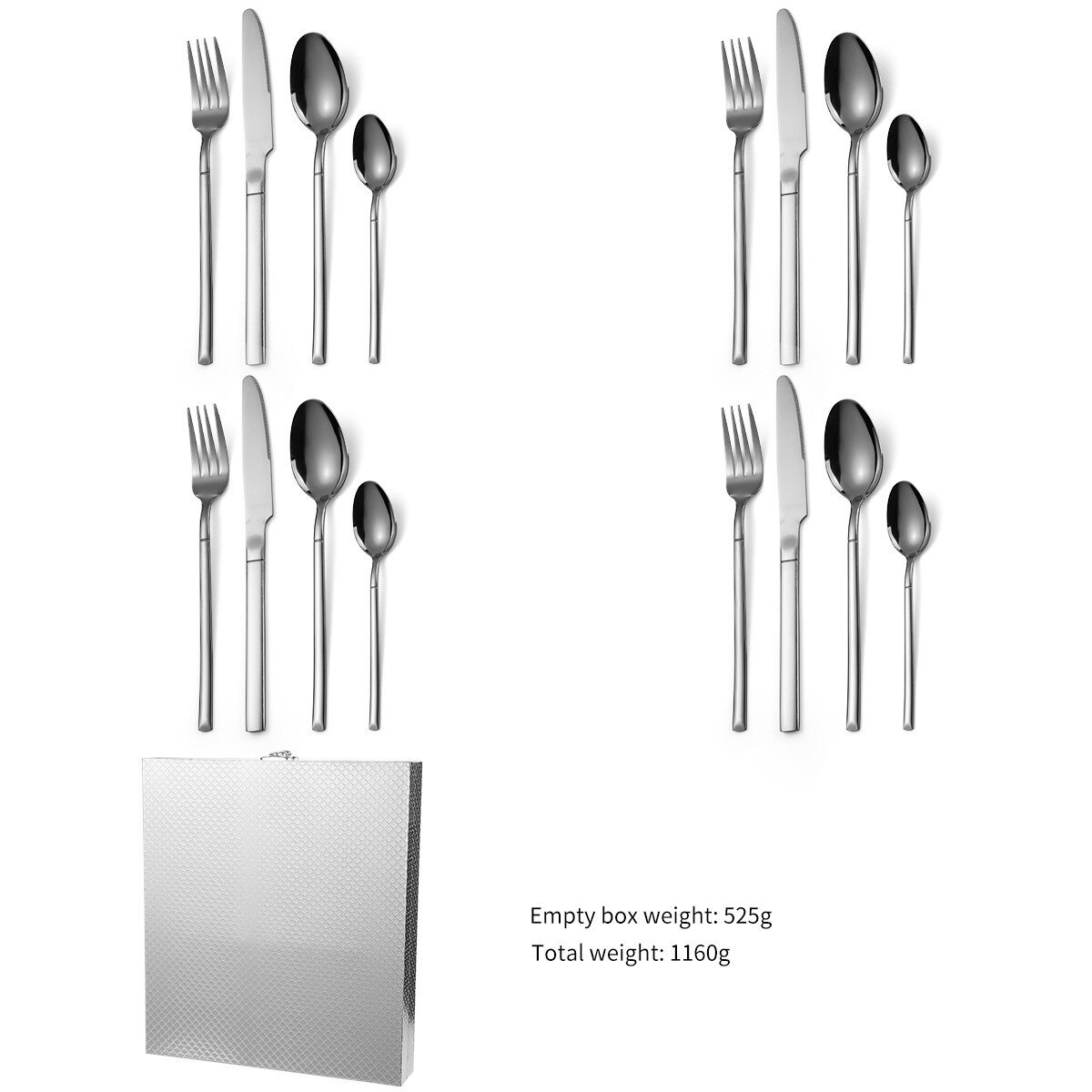 Set tacamuri din inox 16 piese, TRENDY’S, crom - eMAG.ro
