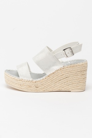 Replay, Sandale wedge Susan, Alb, Argintiu, 36 - eMAG.ro