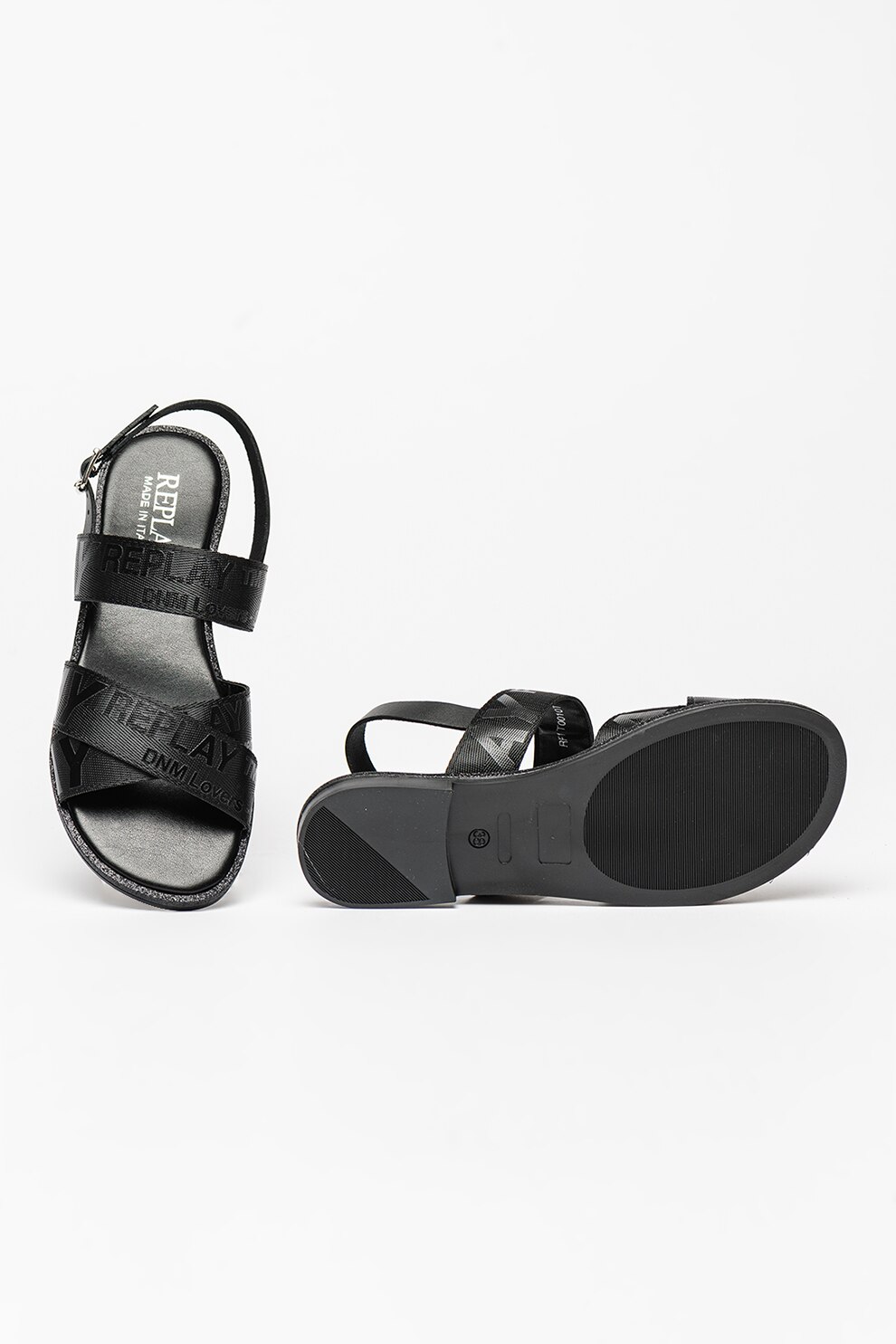 Replay, Sandale textile slingback Nairobi, Negru, 36 - eMAG.ro
