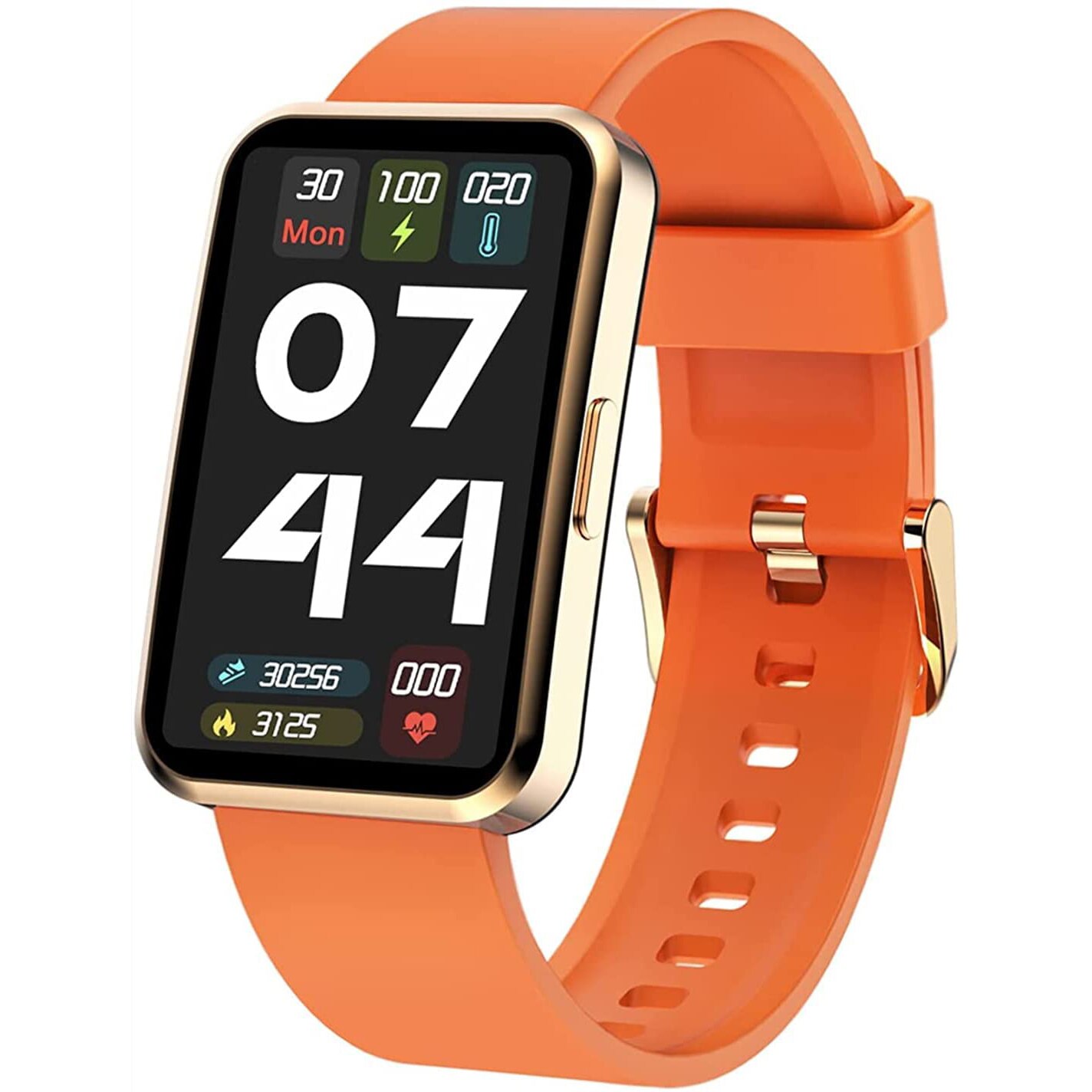 Ceas Smartwatch Iowodo R5, HR, O2, IP68, Orange - eMAG.ro