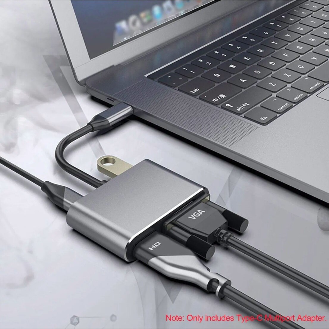 Rocketek Adapter dokkoló állomás, USB-C Hub 4 az 1-ben, VGA, HDMI, USB ...