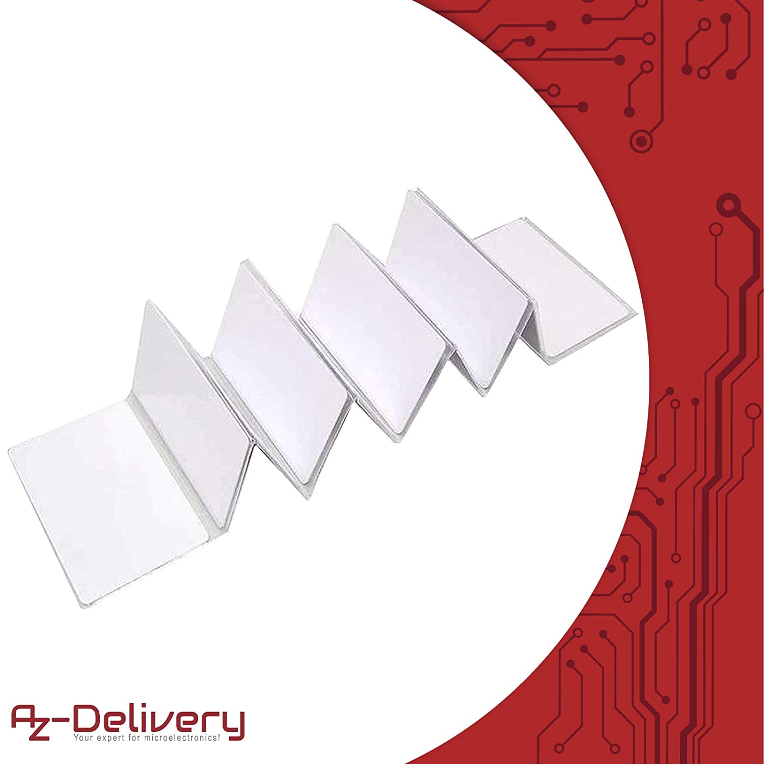 Set 10 carduri RFID, AZ-Delivery, MF S50, Keycard, 13.56 MHz, Alb - eMAG.ro