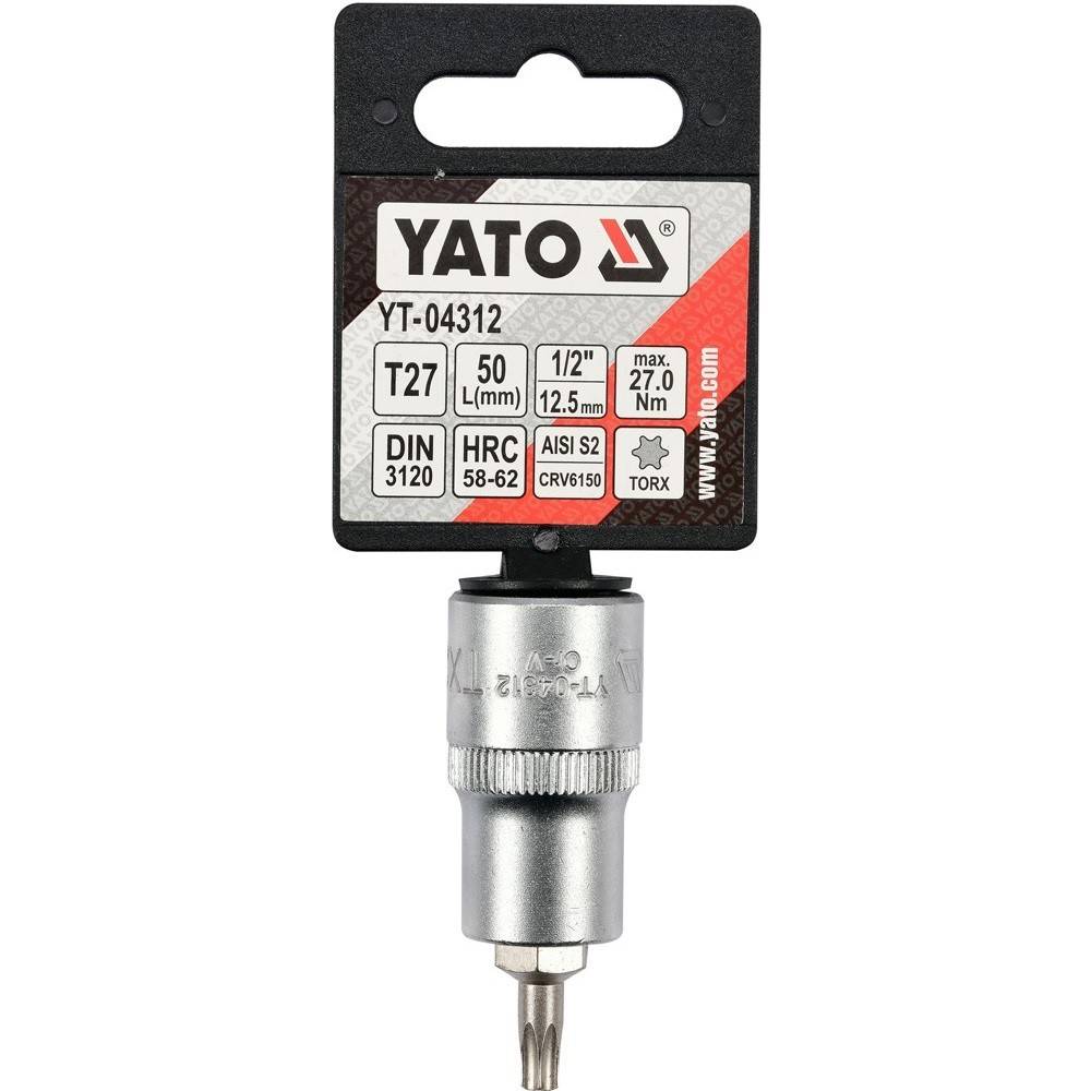 Bit torx T27, adapterrel Yato YT-04312, 1/2", króm-vanádium - eMAG.hu