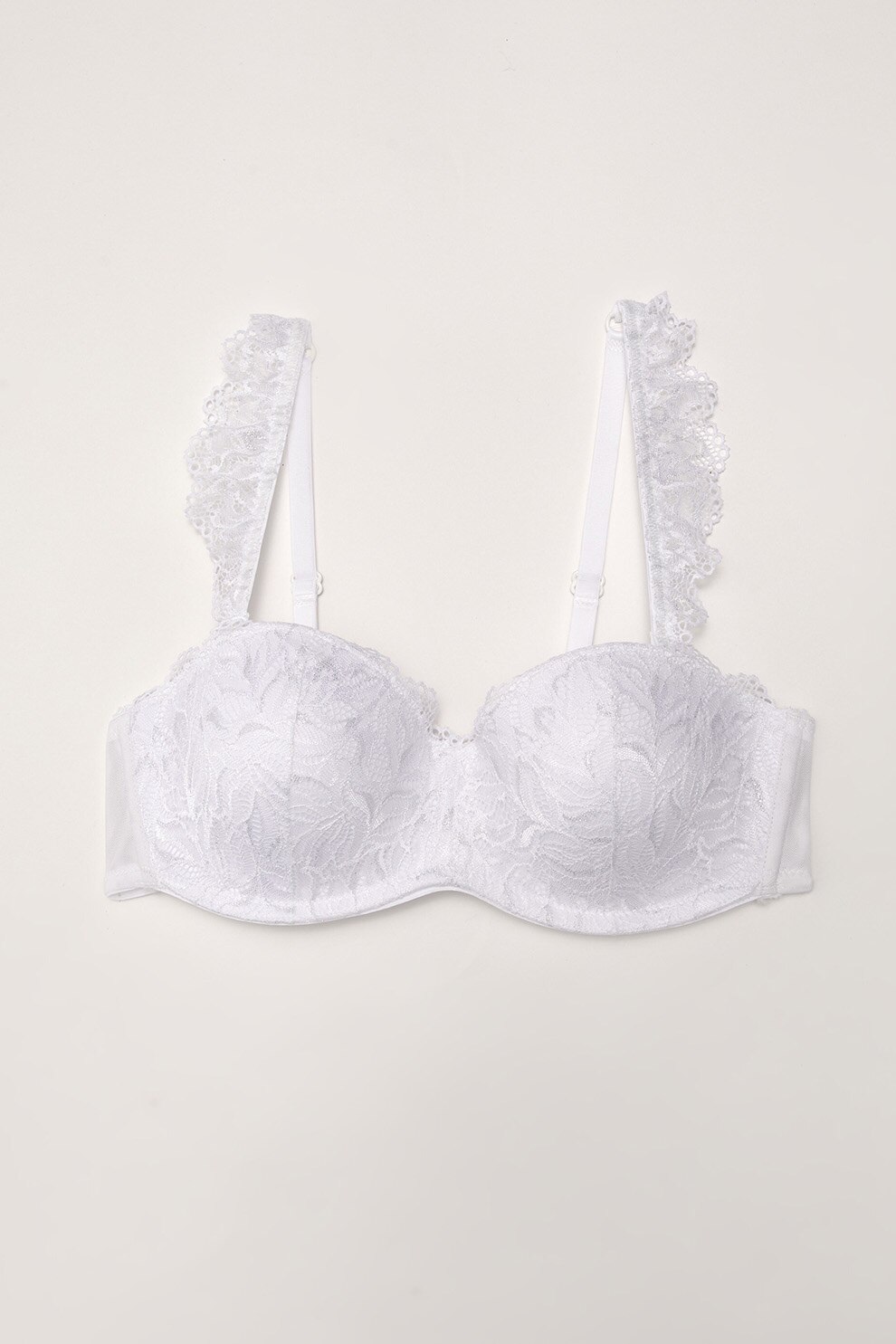 LC WAIKIKI, Sutien balconette de dantela, Alb, 90B - eMAG.ro