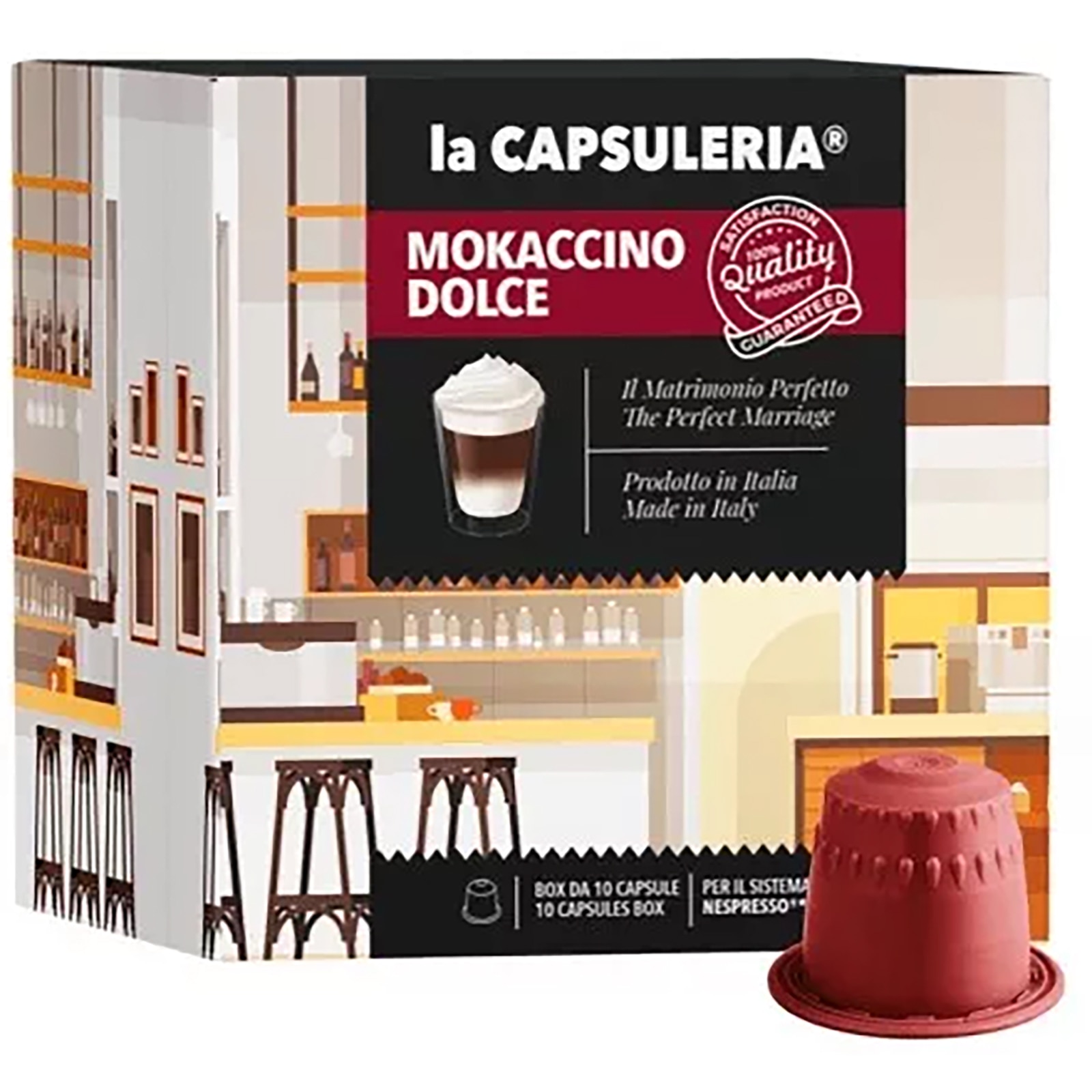 Set 80 capsule MOKACCINO compatibile Nespresso, La CAPSULERIA - eMAG.ro