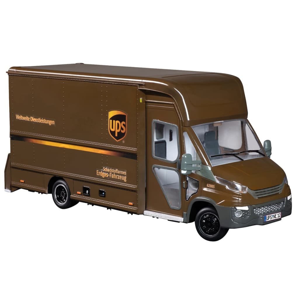 Masina pentru copii cu telecomanda UPS, Maro, 46 cm, Plastic - eMAG.ro
