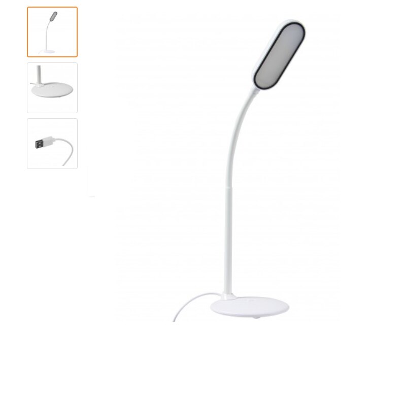 Veioza LED clasica, alba, cu mufa USB, 4W, 125 x 320 mm - eMAG.ro