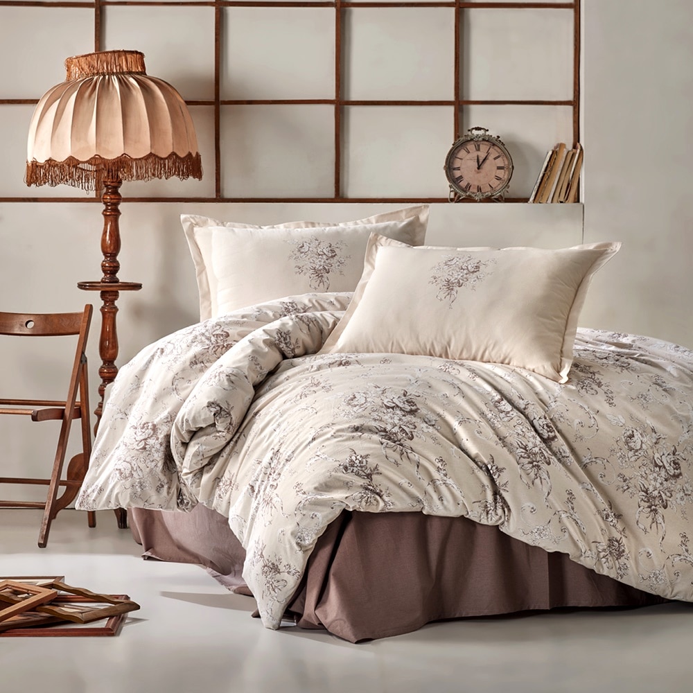 Спално бельо от 100% подсилен памук с 4 части, за двойно легло ...