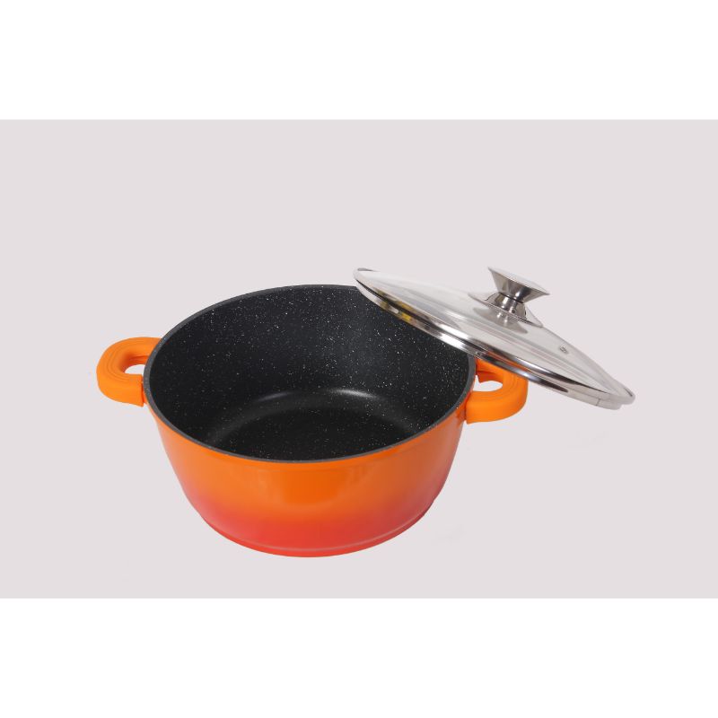 Тенджера Bohmann COOKMAX, Мраморно покритие, 20см, 2.2л, Оранжев - eMAG.bg