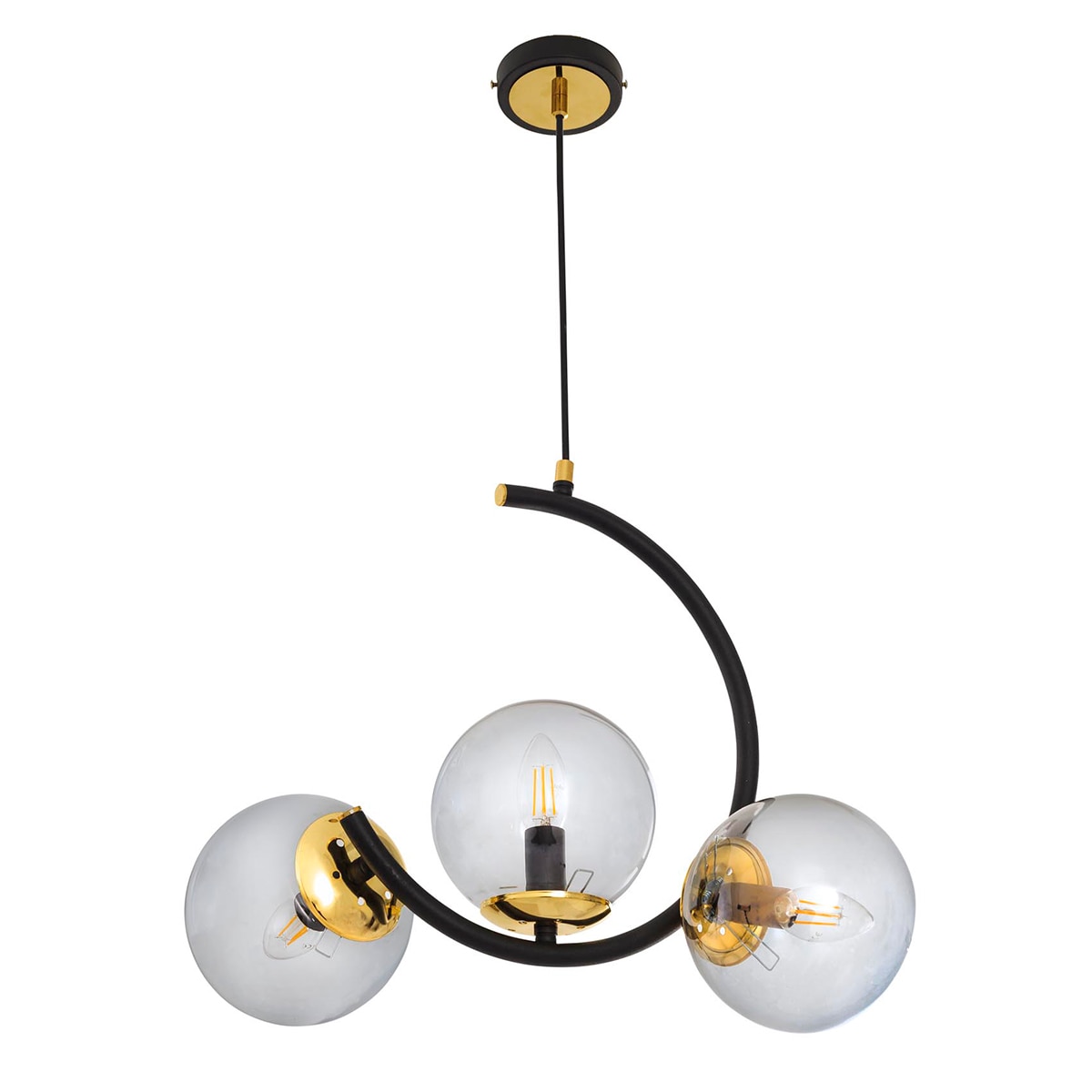 Lustra C Kollu Asi, 3xE14-60 W, Negru Mat - eMAG.ro