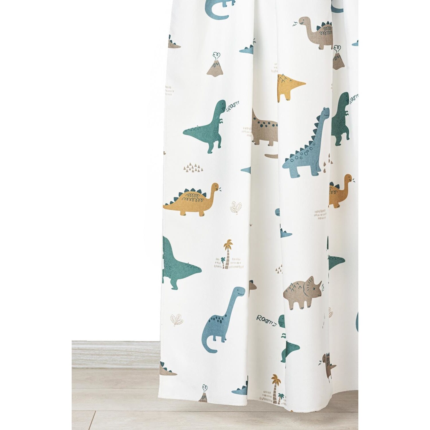 Draperie imprimata Dino 01, model copii, 150x260 cm, finisata cu ...