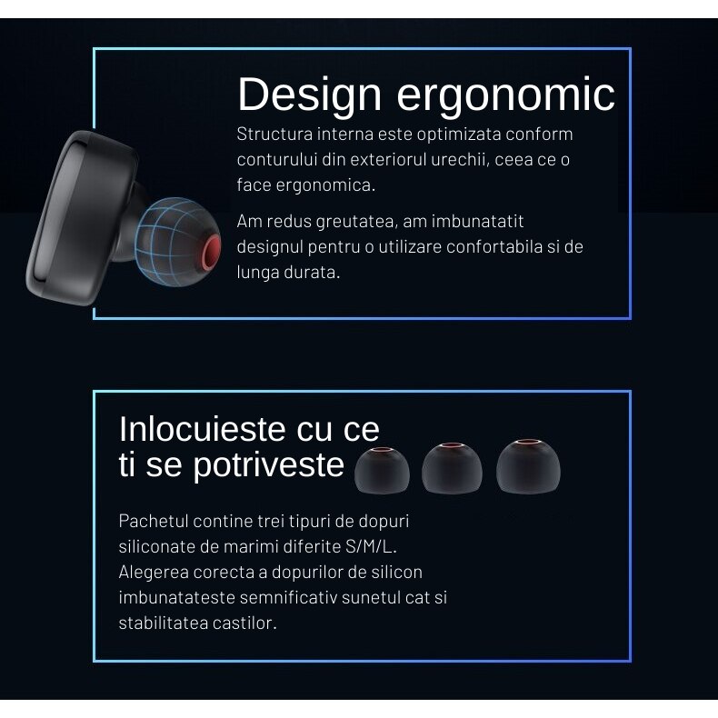 Casti Bluetooth 5.1 si Boxa portabila, Wireless, Handsfree, Control ...