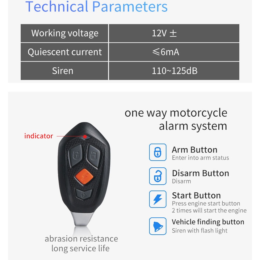 Alarma motocicleta, scuter, atv, functie pornire motor, actionare de la ...