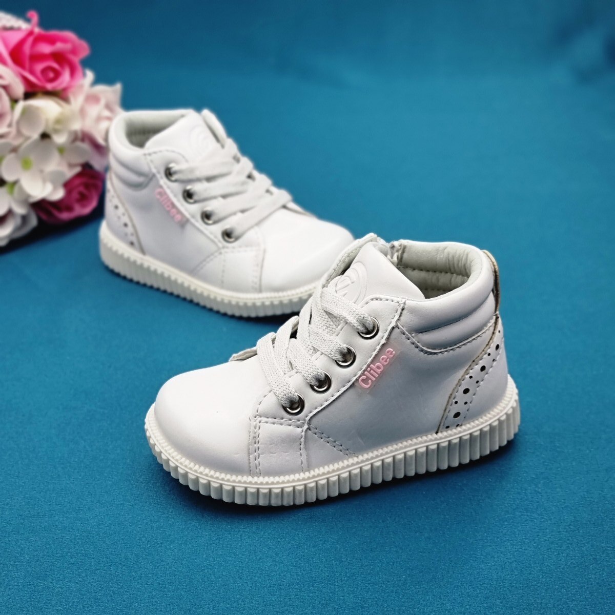 Ghete Copii, inTrend, P-364, Piele ecologica, Alb, 24 - eMAG.ro