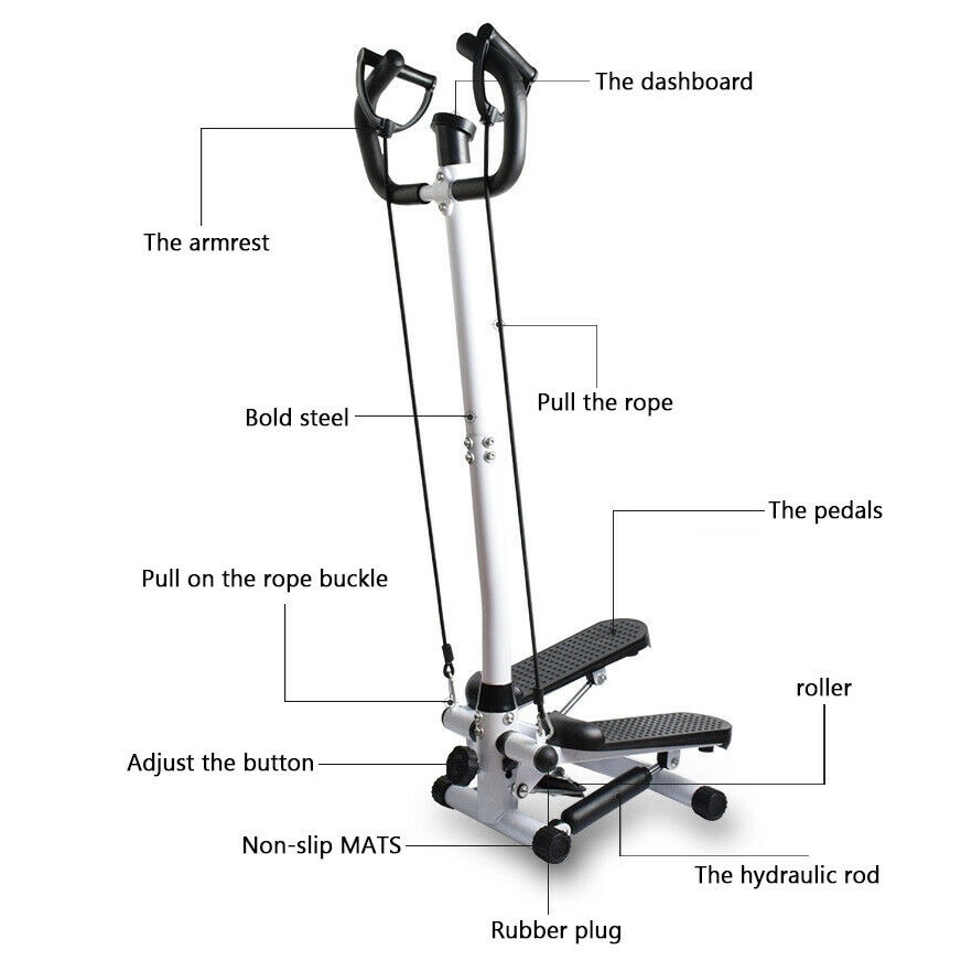 Aparat Stepper mulltifunctional, Otel, Talpa antiderapanta, Monitor LCD ...