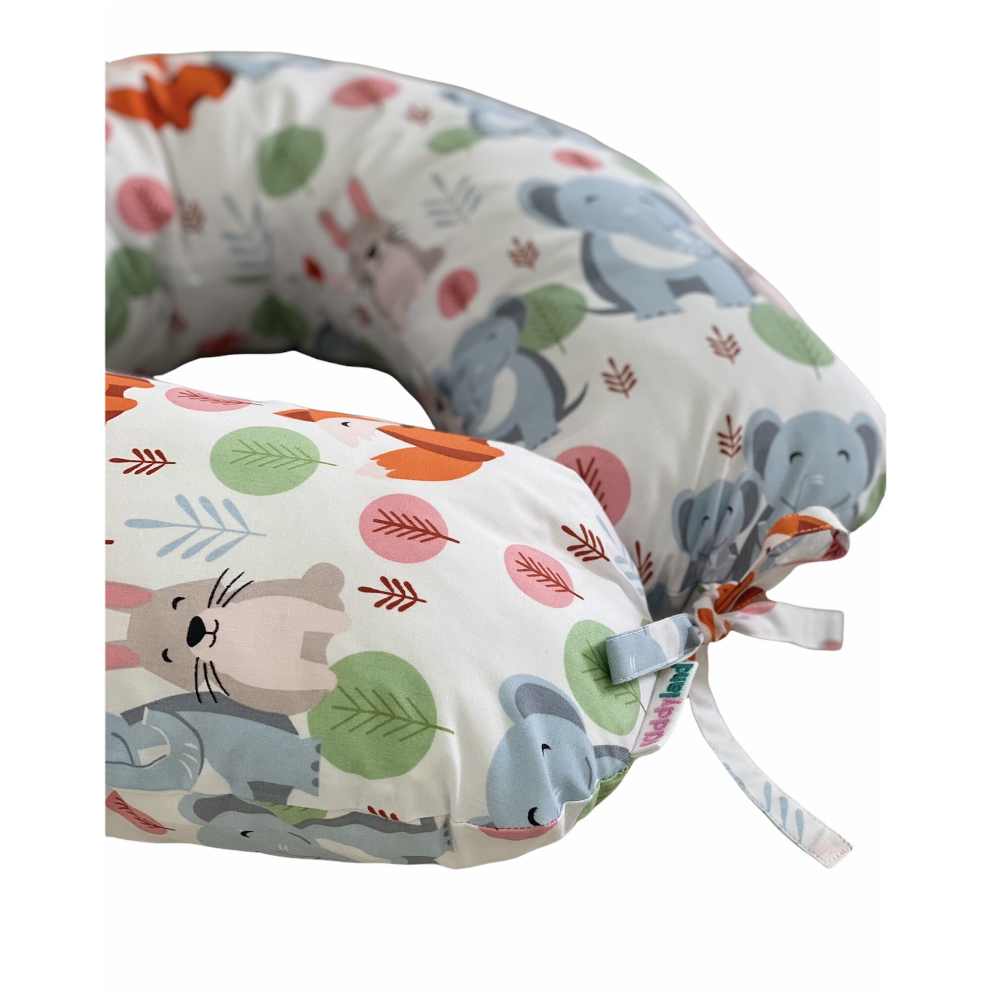 Perna de alaptare Grey Elephants cu husa detasabila, 165 cm - eMAG.ro