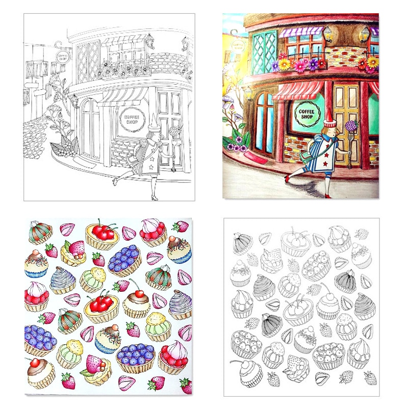 Set 4 carti de colorat, 96 pagini, Zen, Mandale, 18.5x18.5 cm ...