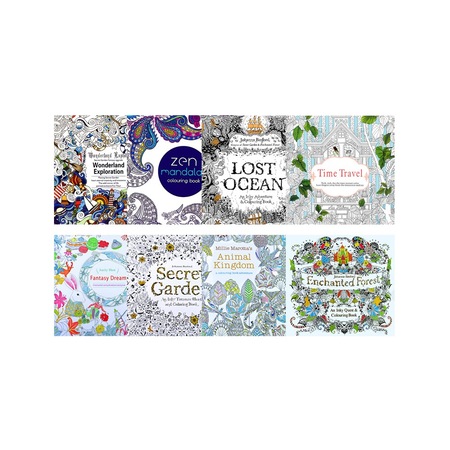 Set 8 carti de colorat, 192 pagini, Zen, Mandale, 18.5x18.5 cm ...