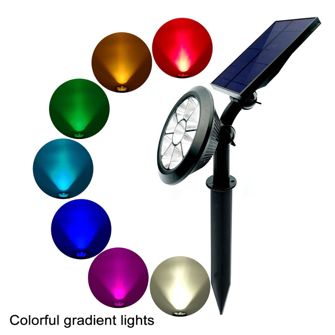 Lampa Solara Rgb gradina tip proiector cu 9 led-uri, 5W - eMAG.ro