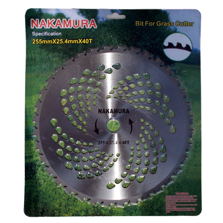 Disc motocoasa circular cu dinti vidia 250x25.4x40T pentru iarba ...