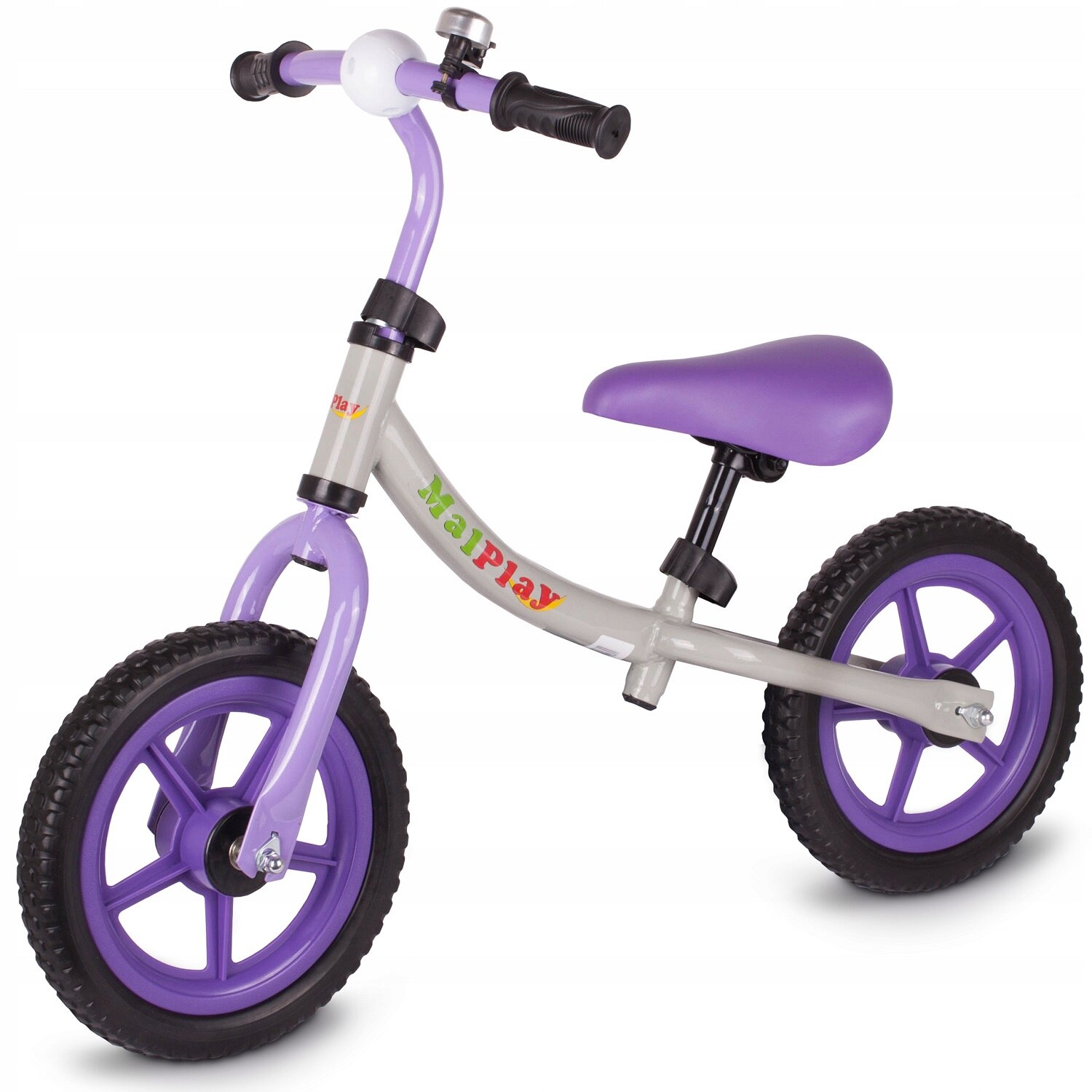 Bicicleta fara pedale de 12 inch cu roti EVA, mov - eMAG.ro