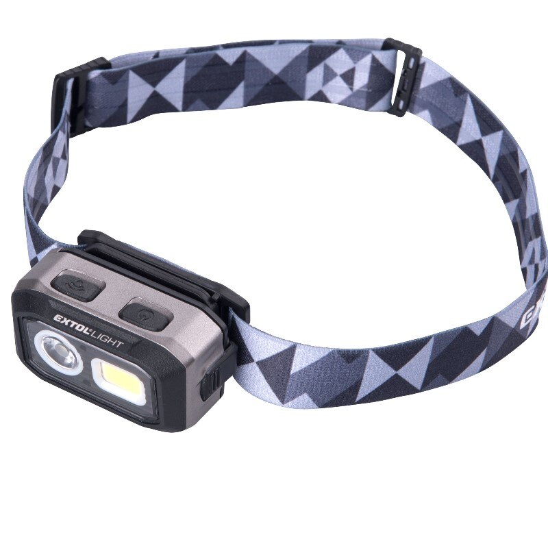 Lanterna frontala 500lm, Extol, Dual Power- Li-ion sau AAA, incarcare ...