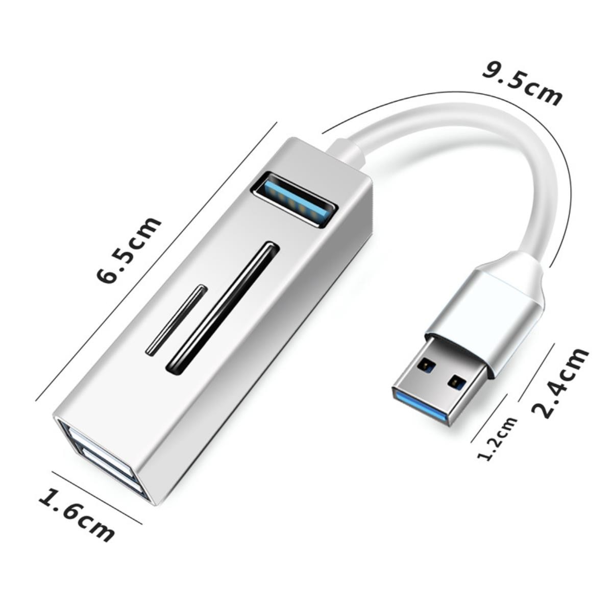 Cititor de carduri 5 in 1 Pili-Paradise, USB - Card SD/TF, 7 cm ...