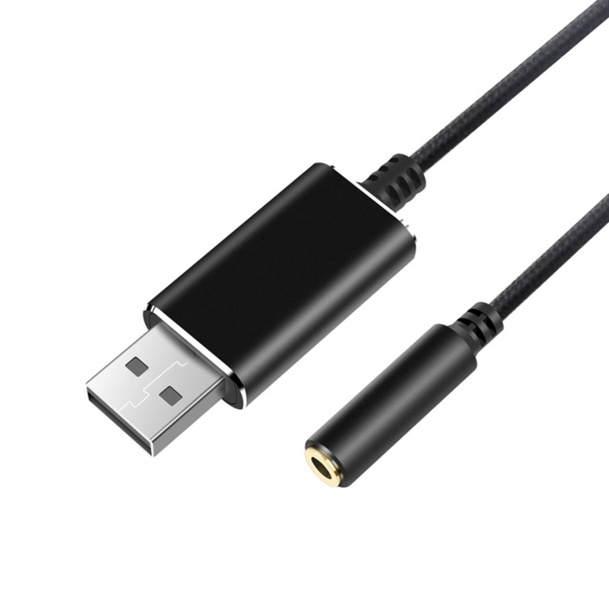 Adaptor audio USB, YWD-FMM, Audio Jack 3.5 mm, Negru - eMAG.ro