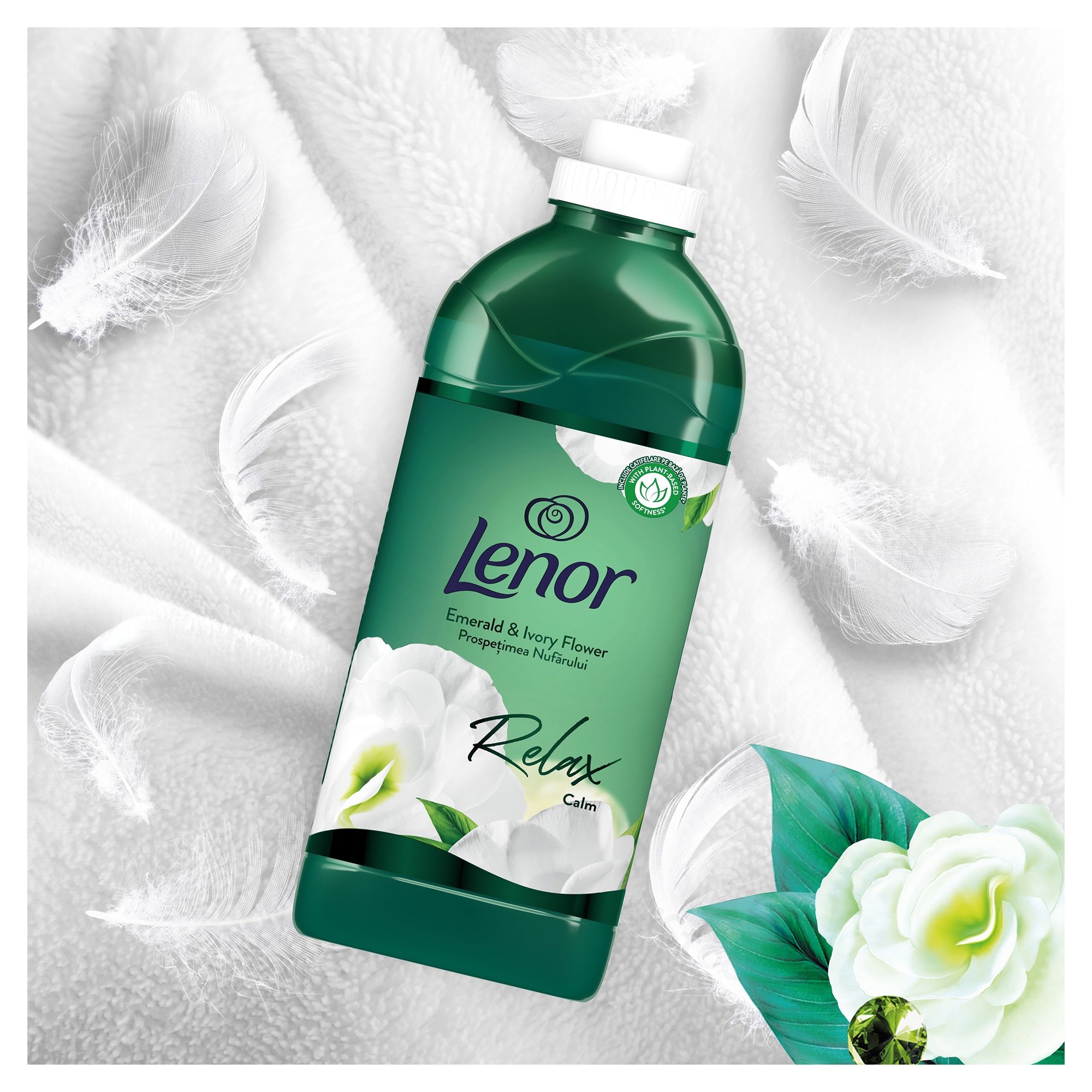 Balsam de rufe Lenor Emerald & Ivory Flower, 50 spalari, 1.5L - eMAG.ro
