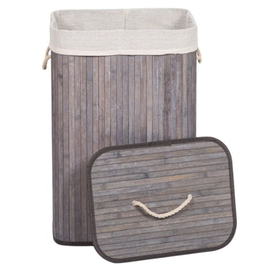 Cos de rufe bambus, gri, 72 l - eMAG.ro