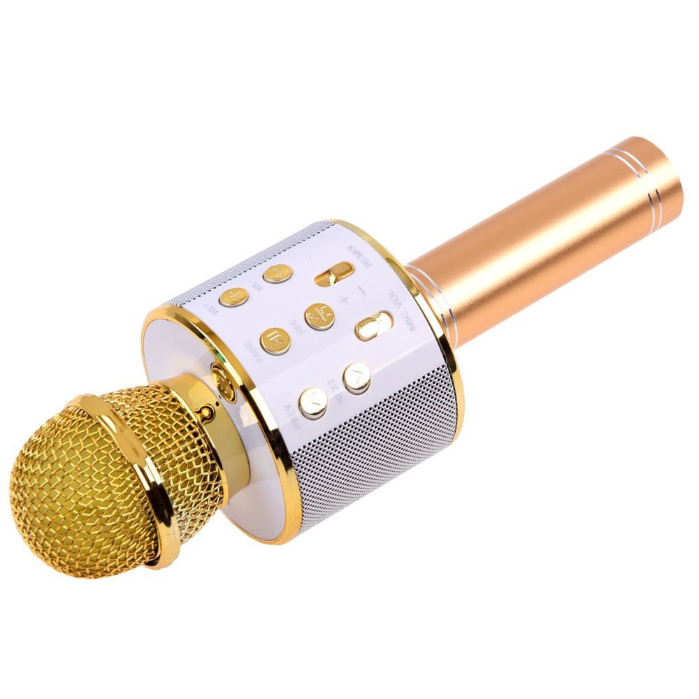 Microfon karaoke pentru copii, Ramiz, Auriu - eMAG.ro